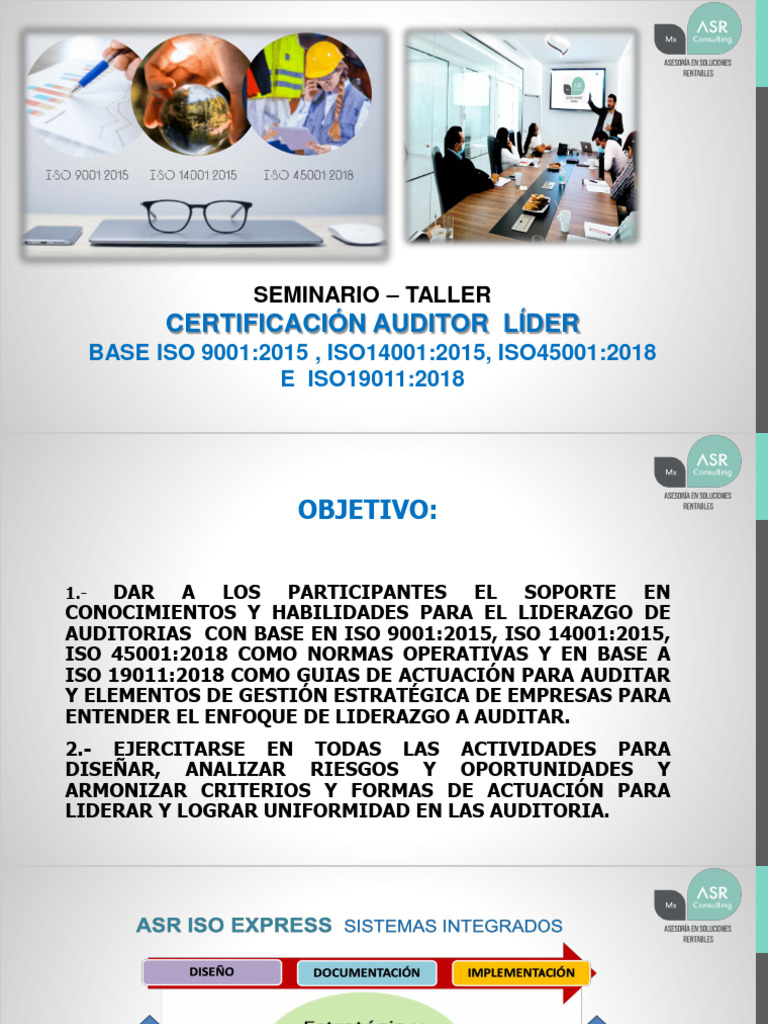 Versión 2023 Plus Taller Certificación de Auditor Lider Iso 9001 - Iso 14001-Iso45001 - Trinorma ...