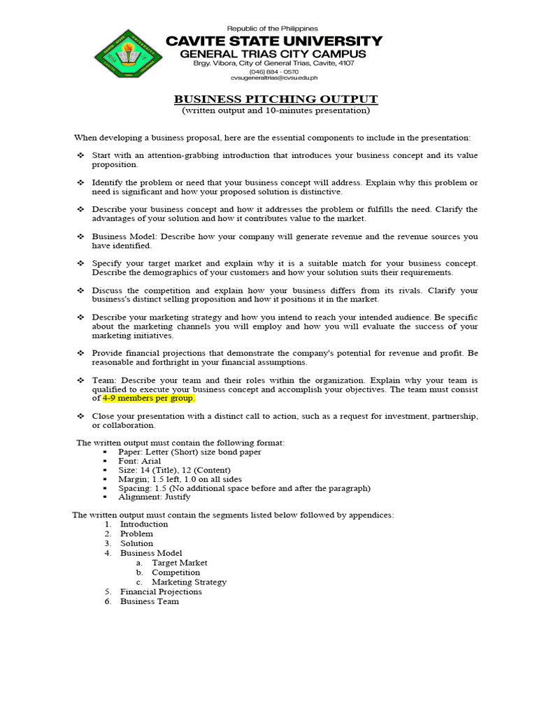 CVSU-Business-Pitch-Rubrics (1) | PDF | Marketing | Marketing Strategy