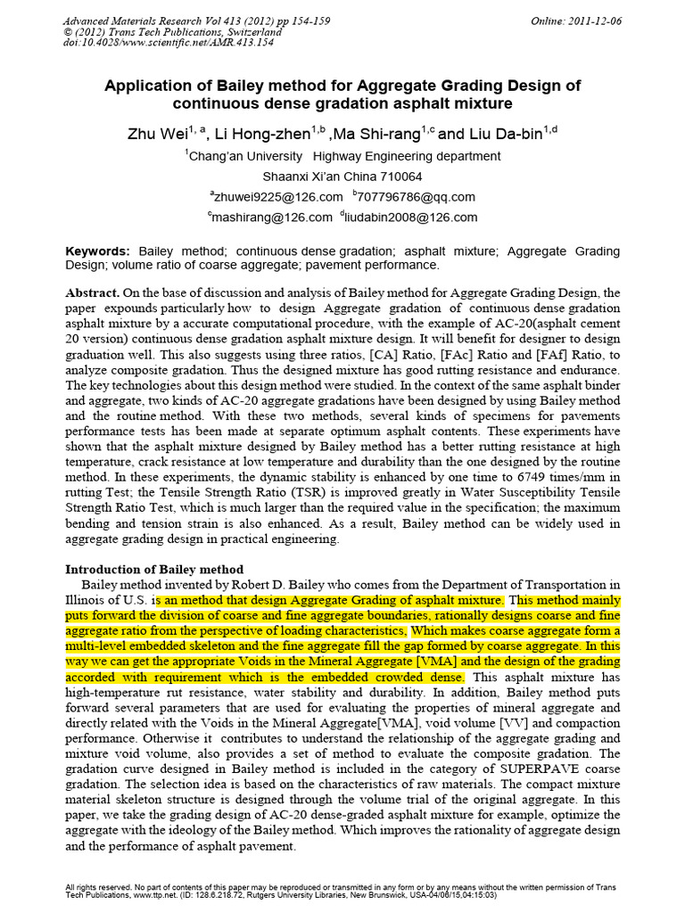 Application of Bailey Method For Aggregate Grading Design of | PDF | Construction Aggregate ...