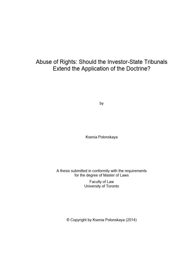Polonskaya Ksenia 201411 LLM Thesis | PDF | International Law ...