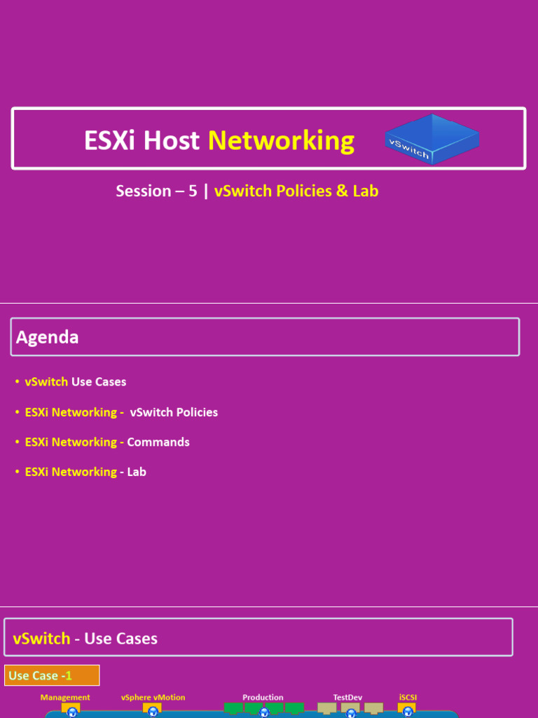 Vsphere 7.x - ESXi Host Networking - Vswitch Policies & Lab | PDF ...