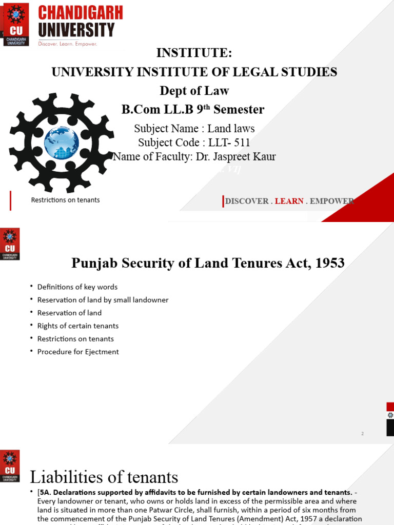 Topic-4 Restriction and Liability of Tenants | PDF | Lease | Leasehold ...