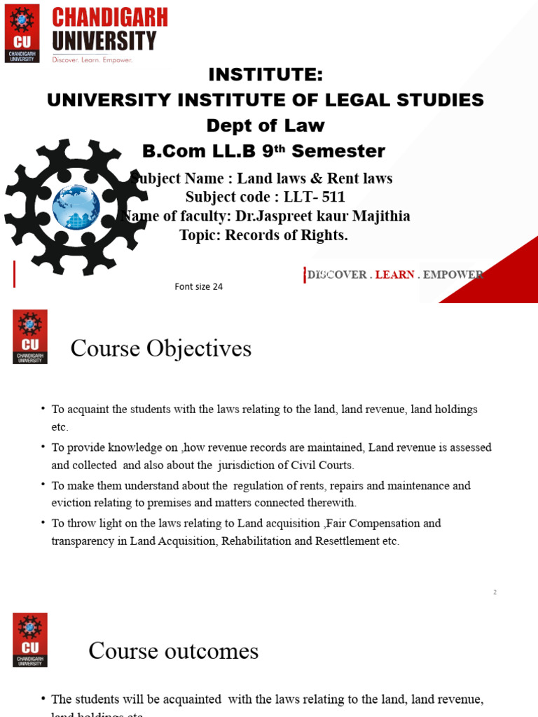 Land Laws: Records of Rights Overview | PDF | Justice | Crime & Violence