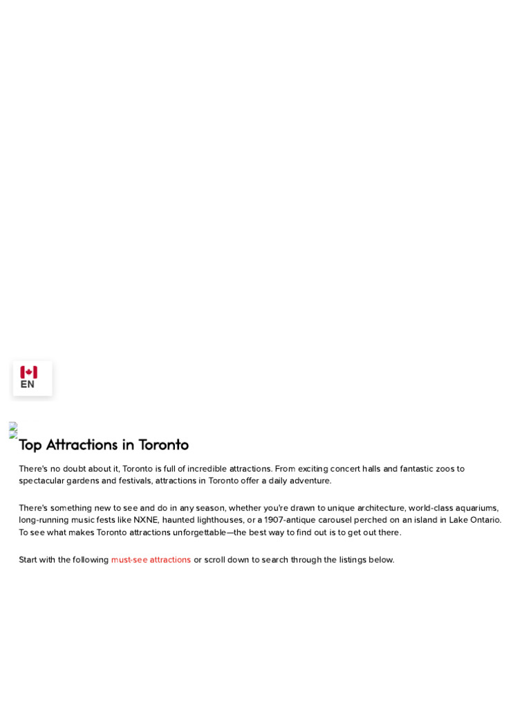 Top Attractions in Toronto - Destination Toronto | PDF | Toronto ... Top Attractions in Toronto - Destination Toronto | PDF | Toronto ...