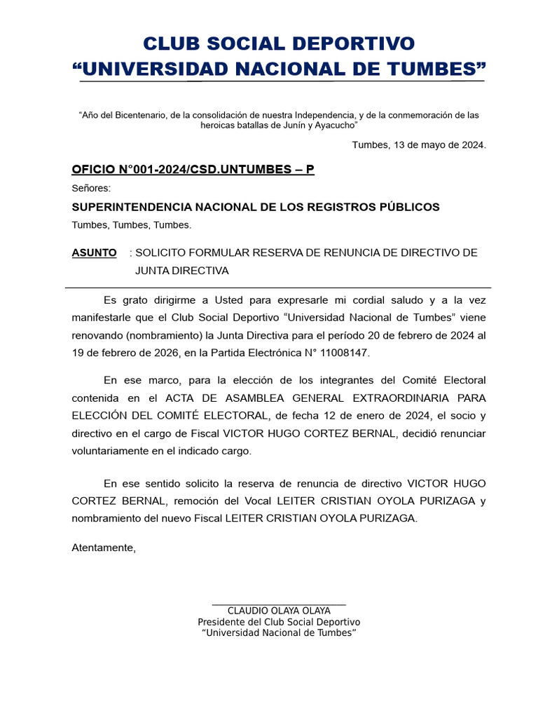 SUNARP - Solicito Reserva | PDF