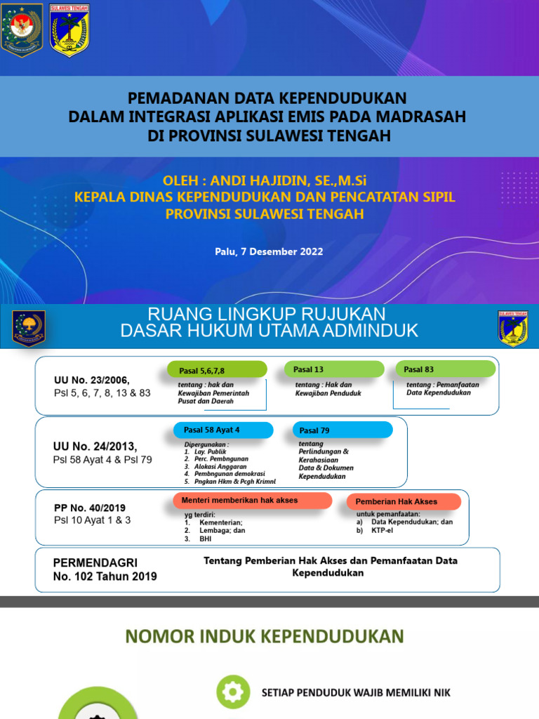 Materi Pemadanan Data Emis Kemenag Dan Dukcapil 2022 | PDF