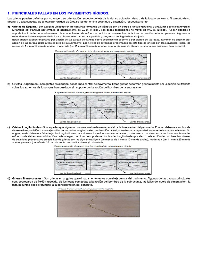 Foro Principales Fallas en Los Pavimentos Rígidos y Flexibles | Descargar gratis PDF | Hormigón ...