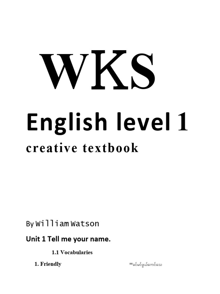 English Level 1 Creative Textbook | PDF English Level 1 Creative Textbook | PDF