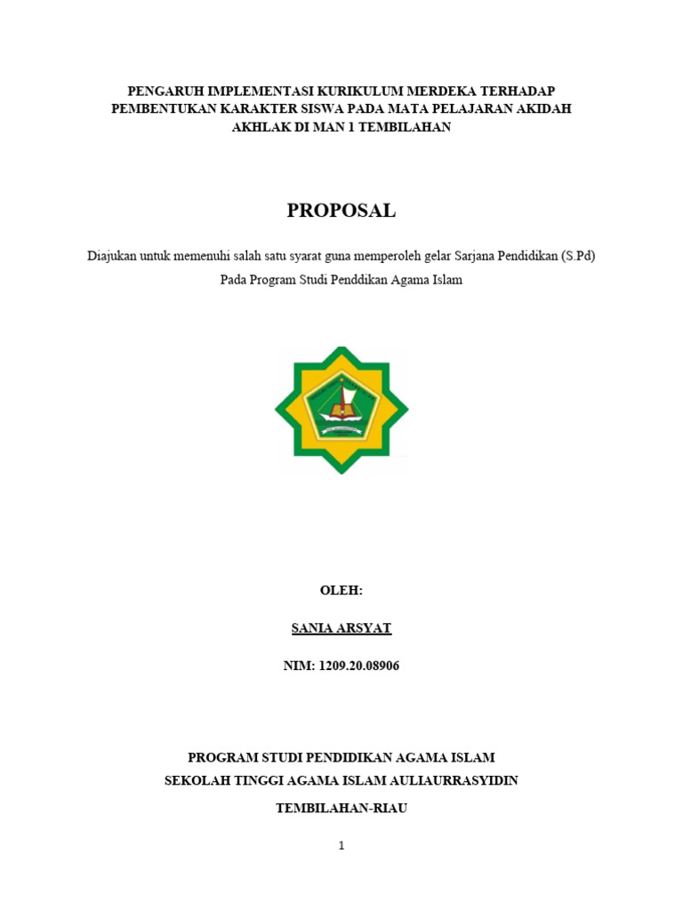 Proposal PENGARUH IMPLEMENTASI KURIKULUM MERDEKA BELAJAR | PDF