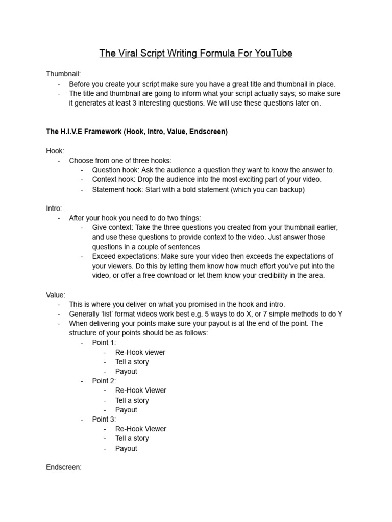 Viral Script Writing Formula | PDF
