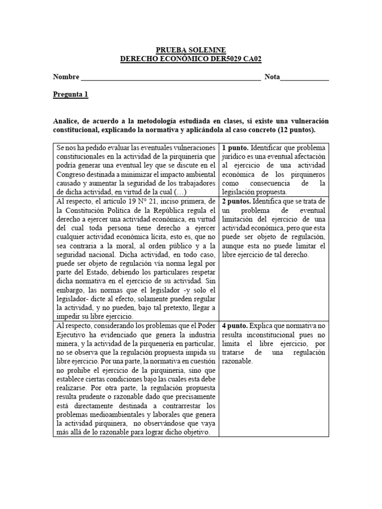 Pauta Corrección Prueba Solemne - DeR5029 CA02 Segundo Semestre 2023 | PDF | Mercado (economía ...