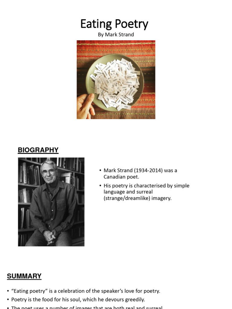 Eating Poetry Part 1 | PDF | Poetry