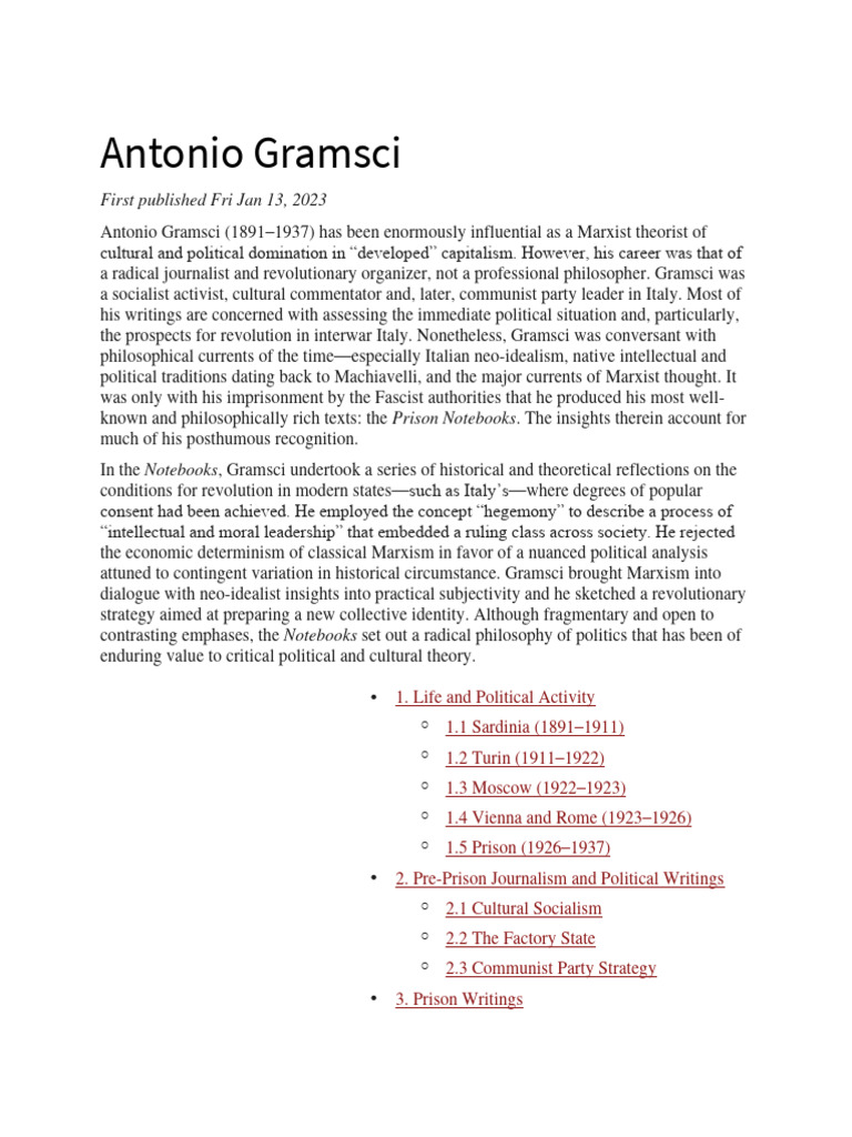 Antonio Gramsci | PDF | Antonio Gramsci | State (Polity)