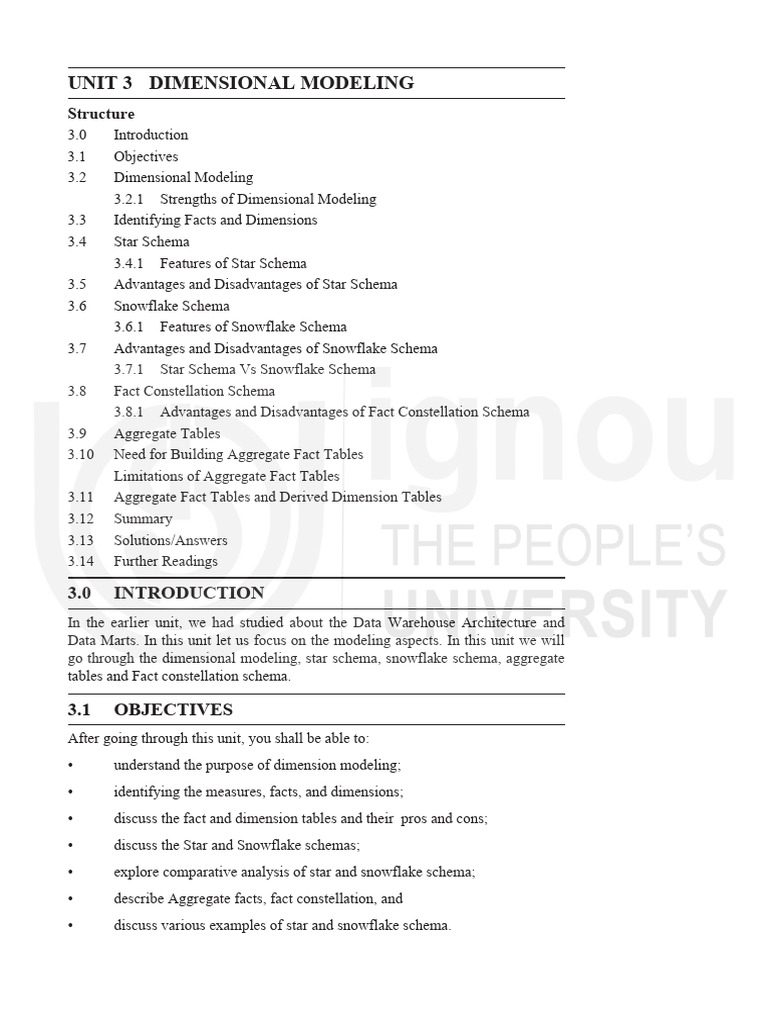 Unit 3 | Download Free PDF | Data Warehouse | Conceptual Model