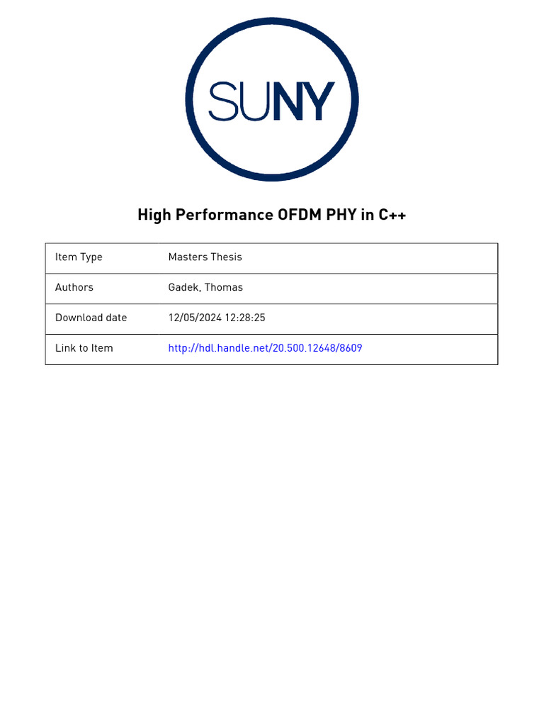 High Performance OFDM PHY in C++ MS | PDF | Orthogonal Frequency Division Multiplexing | Modulation