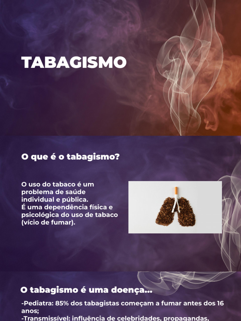 Trabalho Sobre Tabagismo | Download grátis PDF | Tabagismo | Vício
