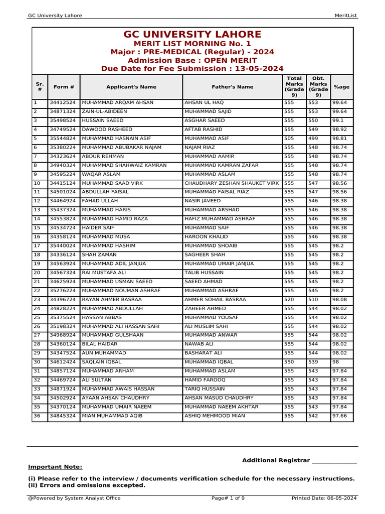FA FSC Pre Medical Regular 2024 | PDF