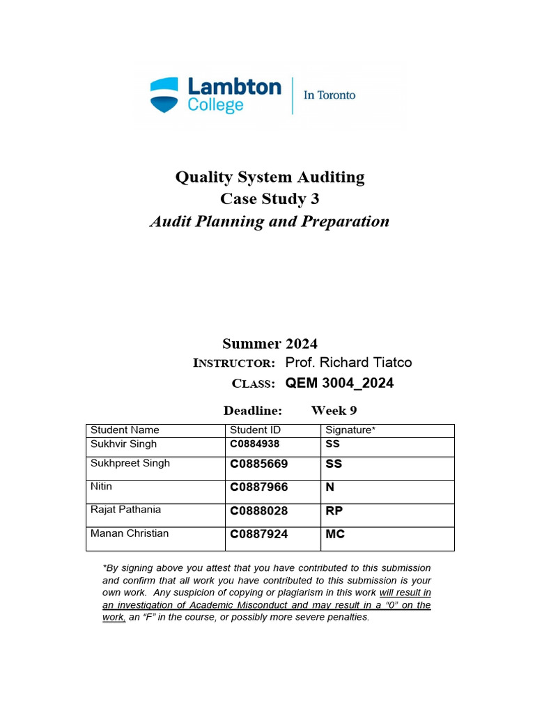 Final Audit Assignment 1 | PDF | Audit | Calibration