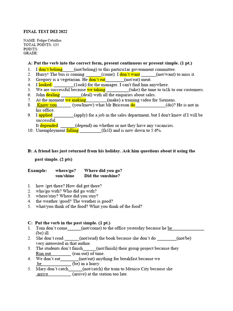 Final Test | PDF
