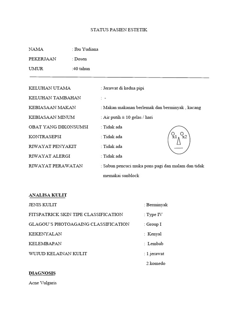 Status Pasien Estetik 1 | PDF