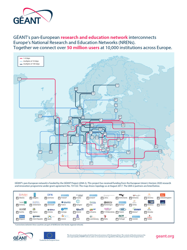 GEANT Europe Map - August2017 | PDF | European Union | Europe