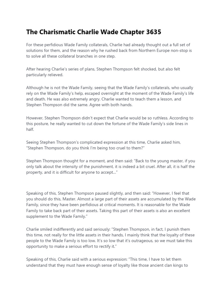 Charlie Wade's Ruthless Family Strategy | PDF | Law