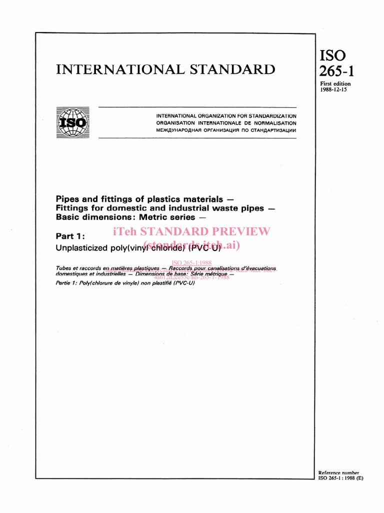 Iso 265 1 1988 | Download Free PDF | International Organization For ...