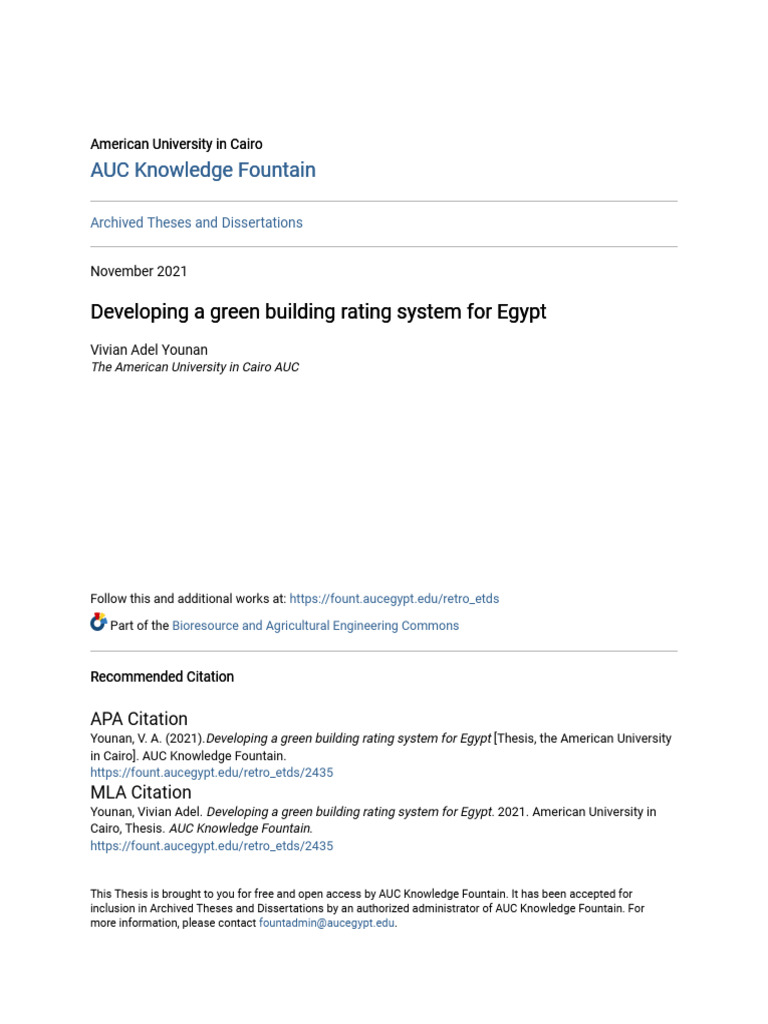 Developing A Green Building Rating System For Egypt | Download Free PDF ...