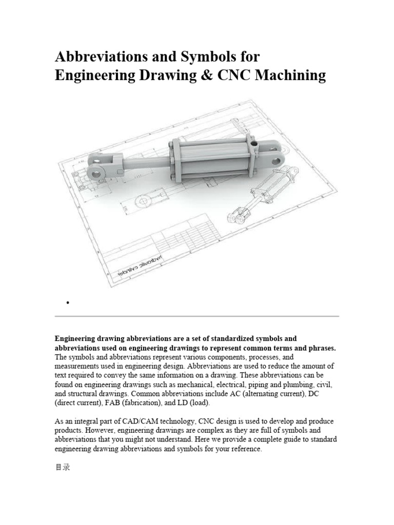 Abbreviations and Symbols For Engineering Drawing | PDF | Engineering ...