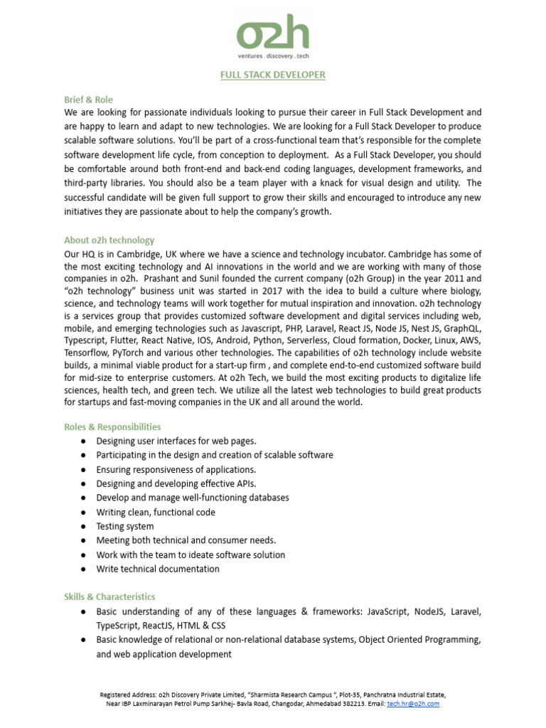 JD - Fullstack - Intern - FY23-24 | PDF | Software | Software Development