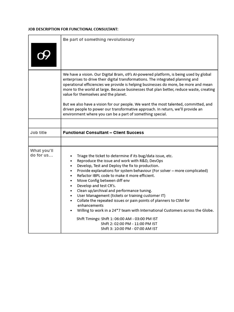Functional Consultant - CS | PDF | Computing | Business
