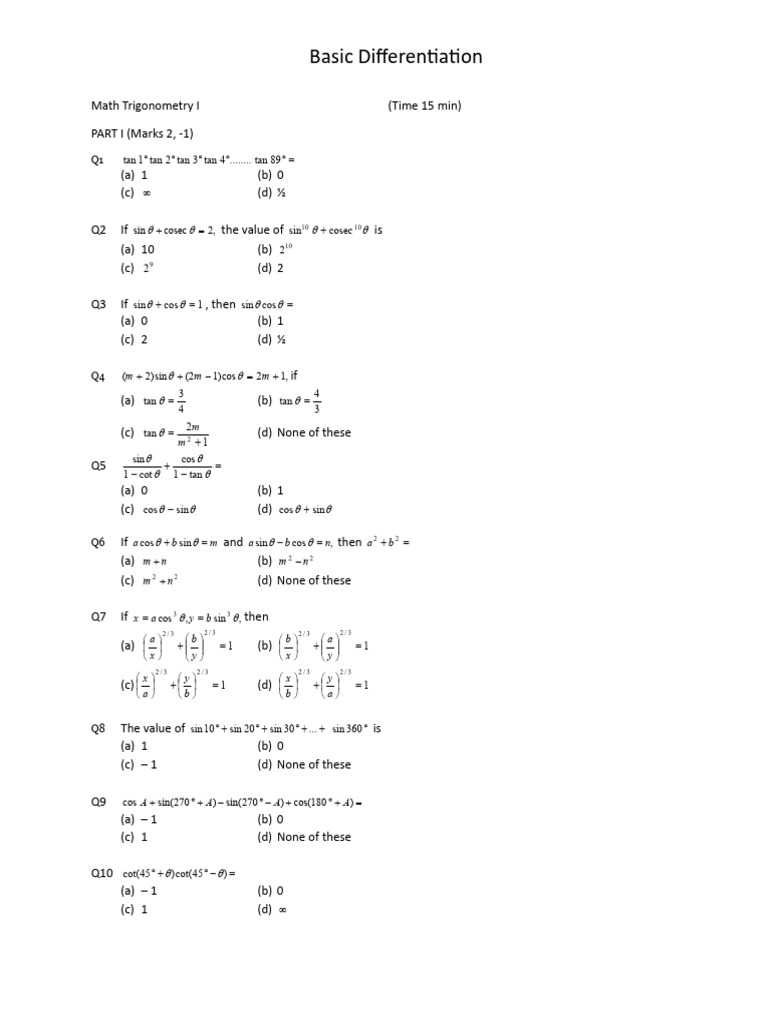Trigonometry Advance Level Question (Jee Abv+) | PDF