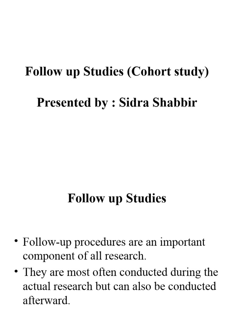 09 Follow Up Studies | PDF | Cohort Study | Sampling (Statistics)