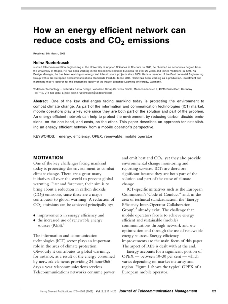 How An Energy Efficient Network Can Reduce Costs and CO2 Emissions ...