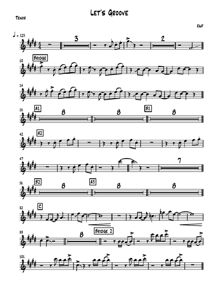Lets Groove EWF Horn HSCC Tenor | PDF