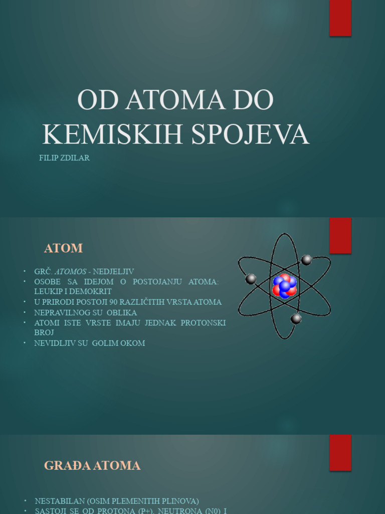 Od Atoma Do Kemiskih Spojeva | PDF