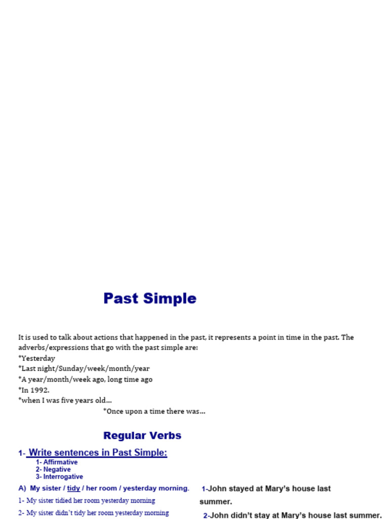 Review Past Simple | PDF | Semantic Units | Languages