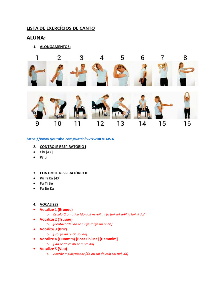 Exercícios Vocais Diários para Canto | PDF | Canto | Voz humana