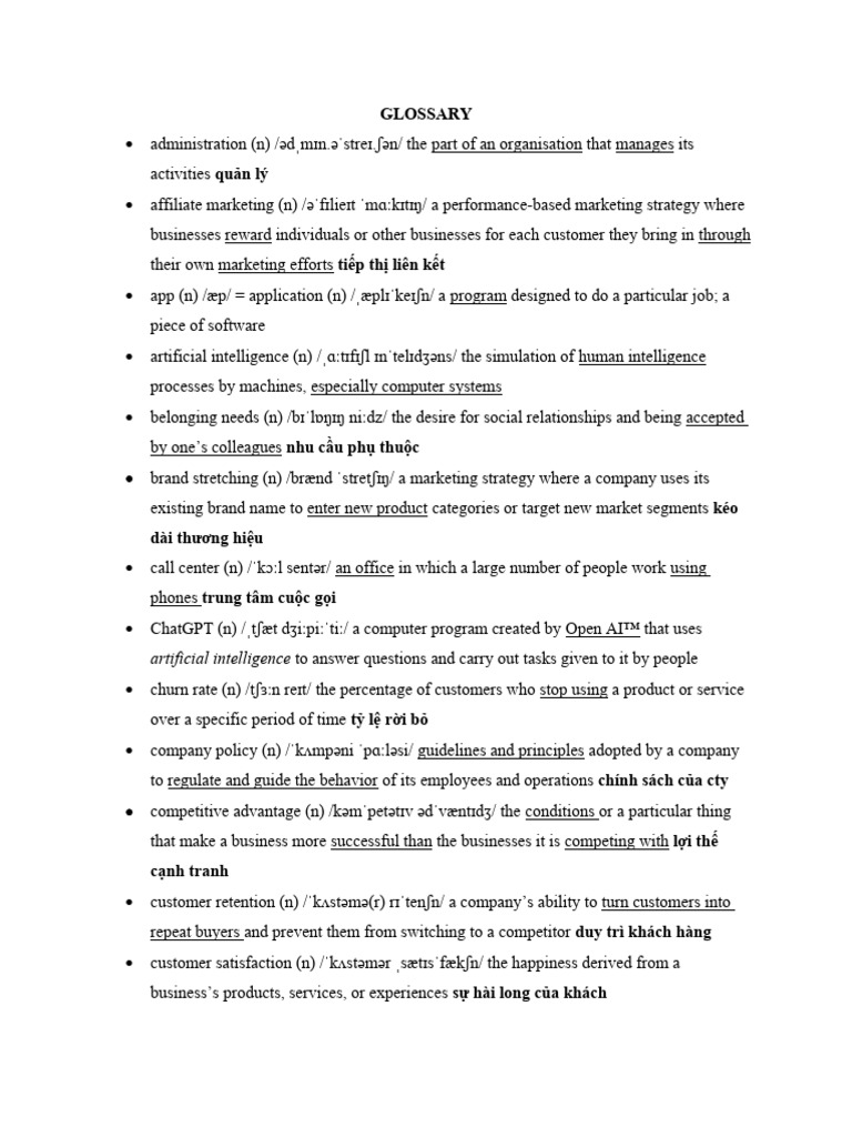 Cob1-Glossary 1 - Voc | PDF | Brand | Marketing