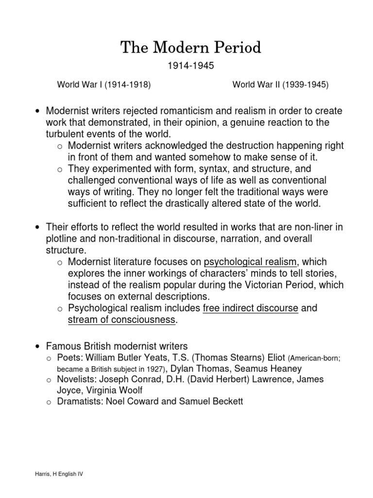 The Modern Period | PDF | Literary Modernism