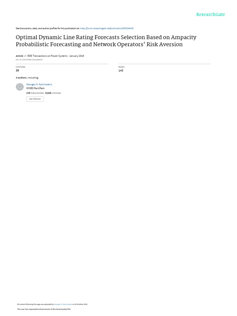 TPWS, 2019, Optimal Dynamic Line Rating Forecasts Selection Based | PDF ... TPWS, 2019, Optimal Dynamic Line Rating Forecasts Selection Based | PDF ...