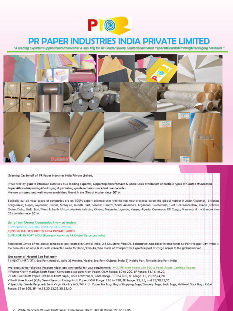 PR Paper Introduction Letter | PDF | Paper | Lamination