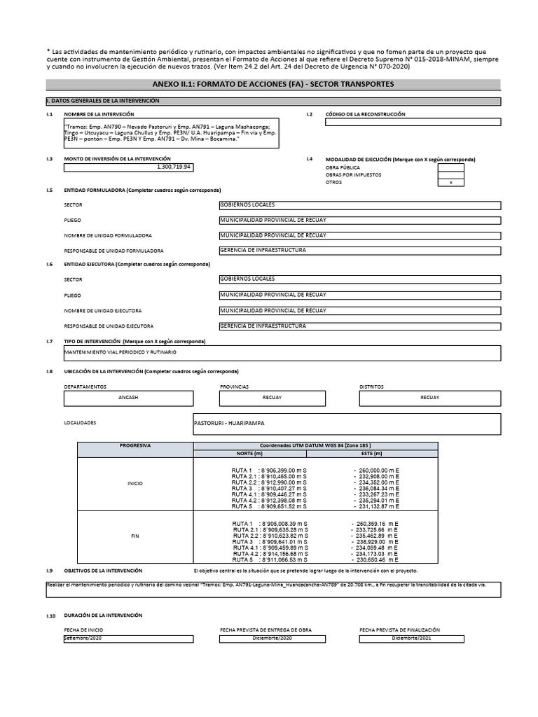 Formato de Acciones-Minam | PDF | Suelo | Cantera