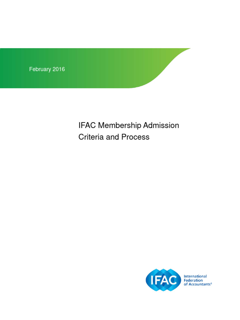 IFAC Membership Admission Criteria and Process | PDF | Accounting | Audit