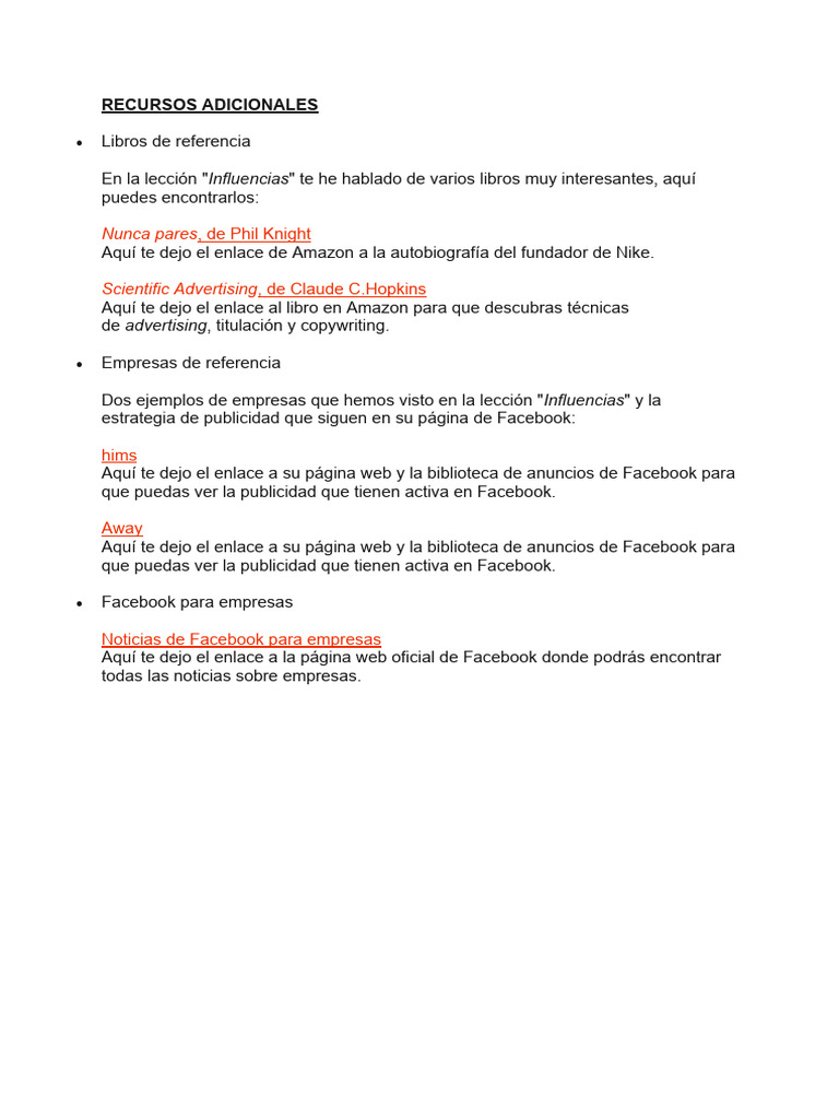 Recursos Adicionales | PDF