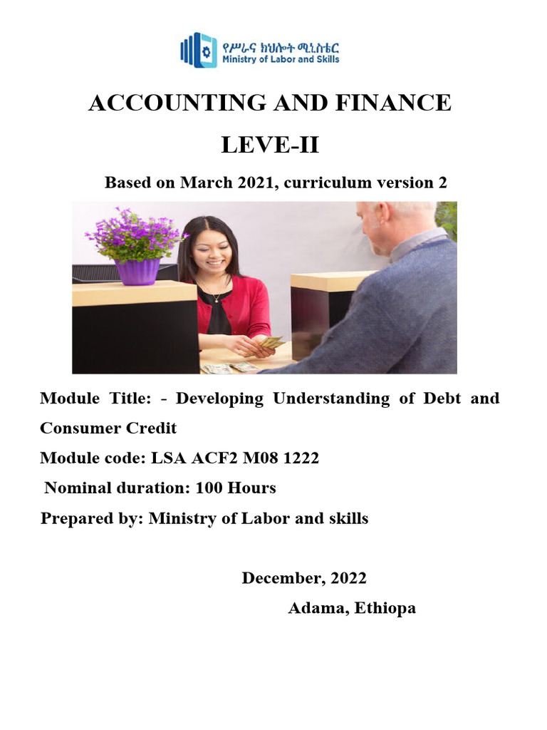 MO 06 Devloping and Undestanding Debit and Consumer Credit Module | PDF ...