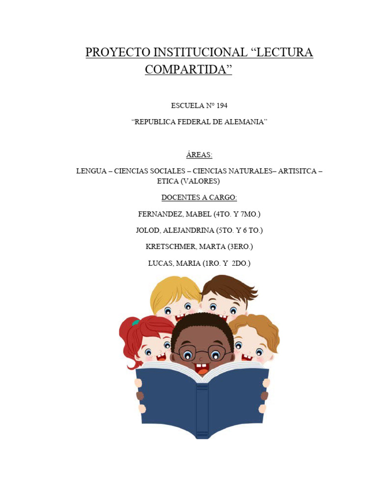 Proyecto Lectura Compartida | PDF | Aprendizaje | Enseñando
