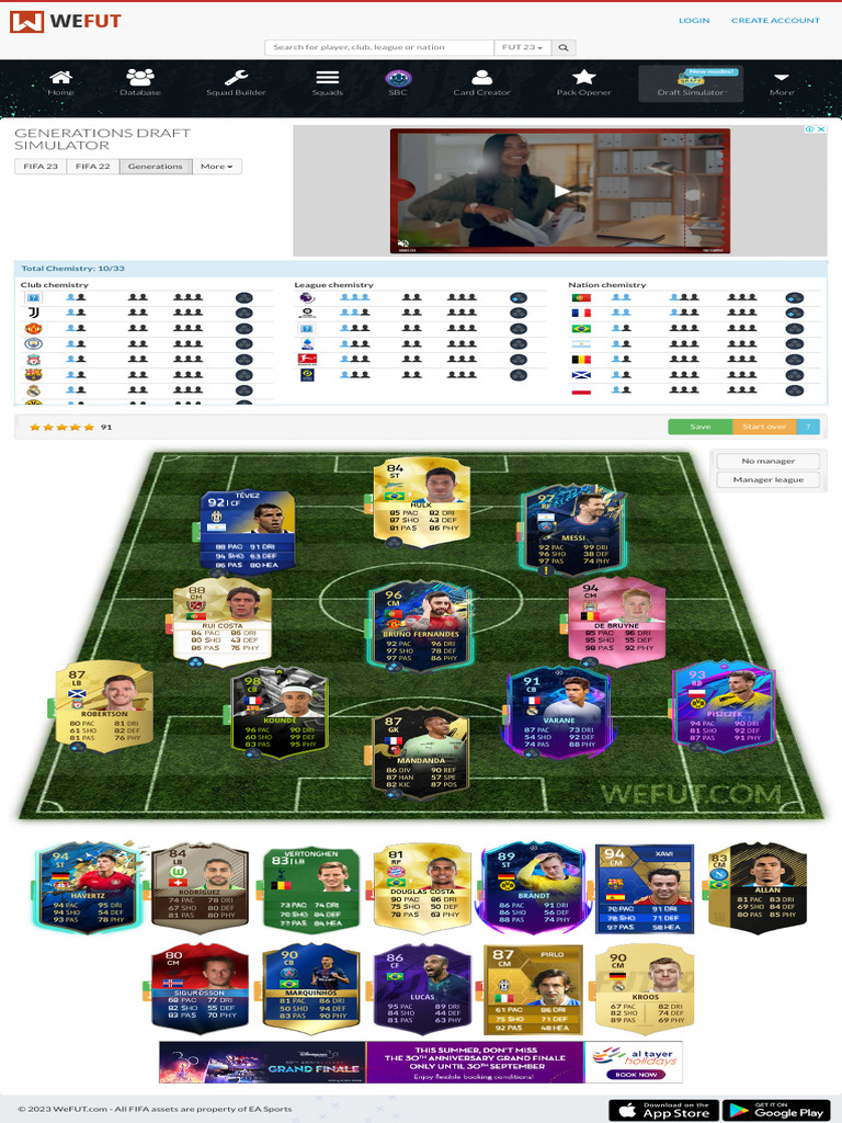 Generations FUT Draft Simulator FIFA Ultimate Team WeFUT | PDF