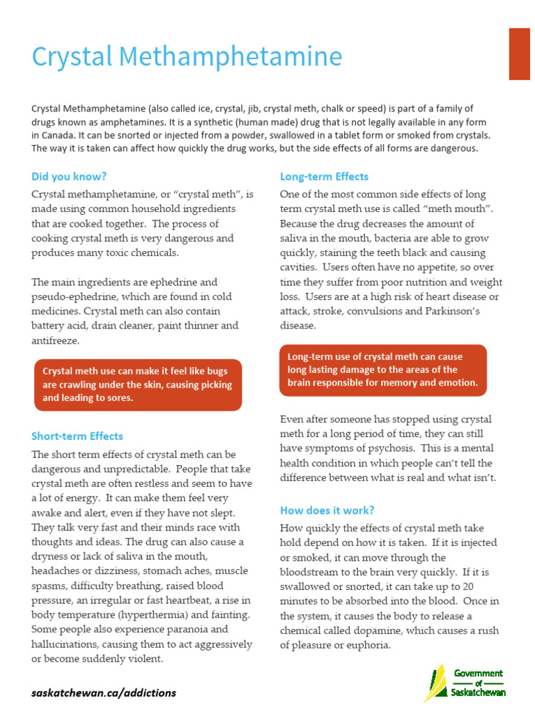 99220-CrystalMeth Factsheet Sept 2016 | PDF | Methamphetamine | Clinical Medicine