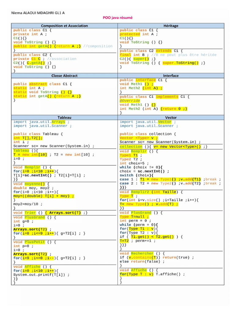 Resume POO Java PDF 1 | PDF